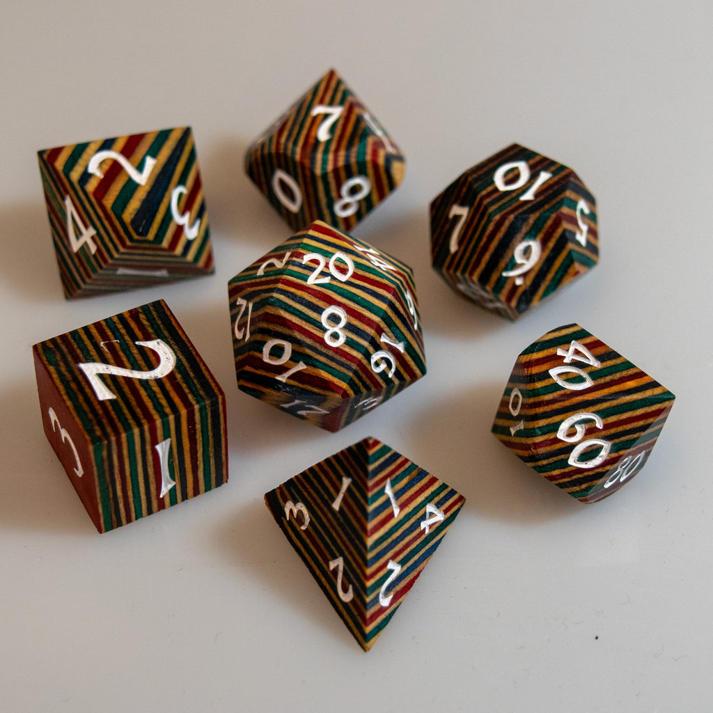 Rainbow Wood Dice Set – GMDICE
