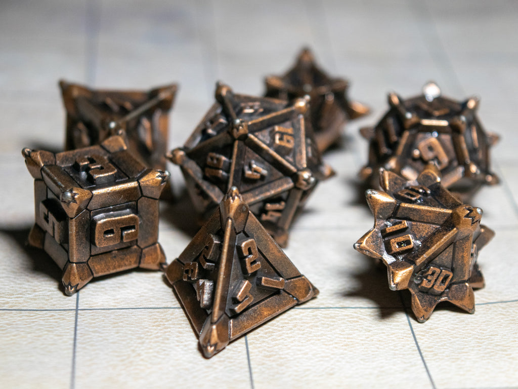 Spiky Bronze Dice Set – GMDICE