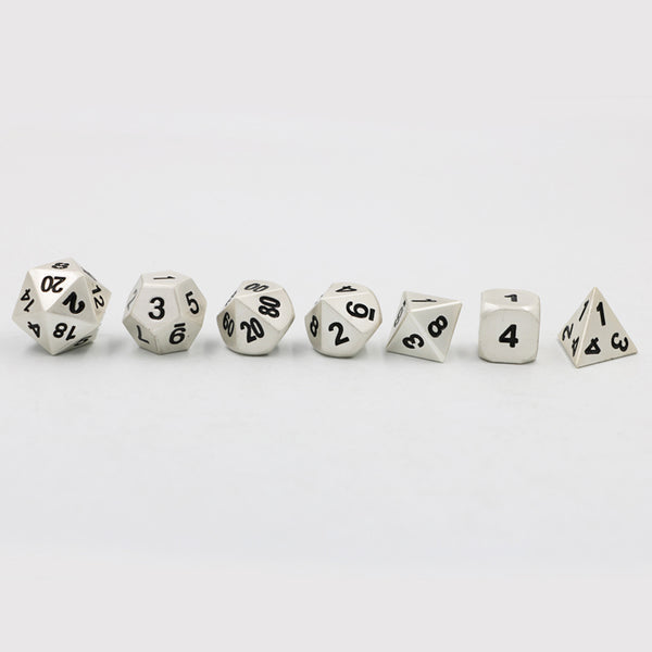 Pearl Silver Metal Dice Set – GMDICE