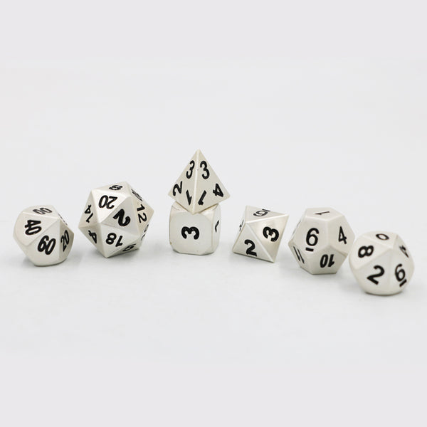 Pearl Silver Metal Dice Set – GMDICE