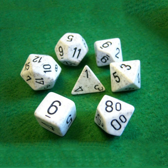 Set of 7 Speckled Arctic Dice – GMDICE