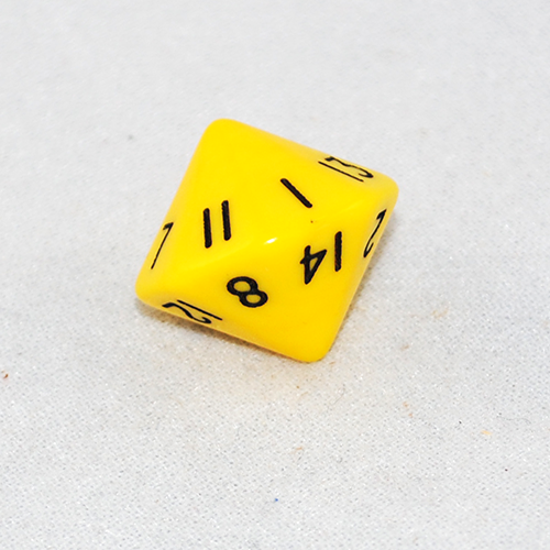 Opaque Yellow 16 Sided Dice, D16 – GMDICE
