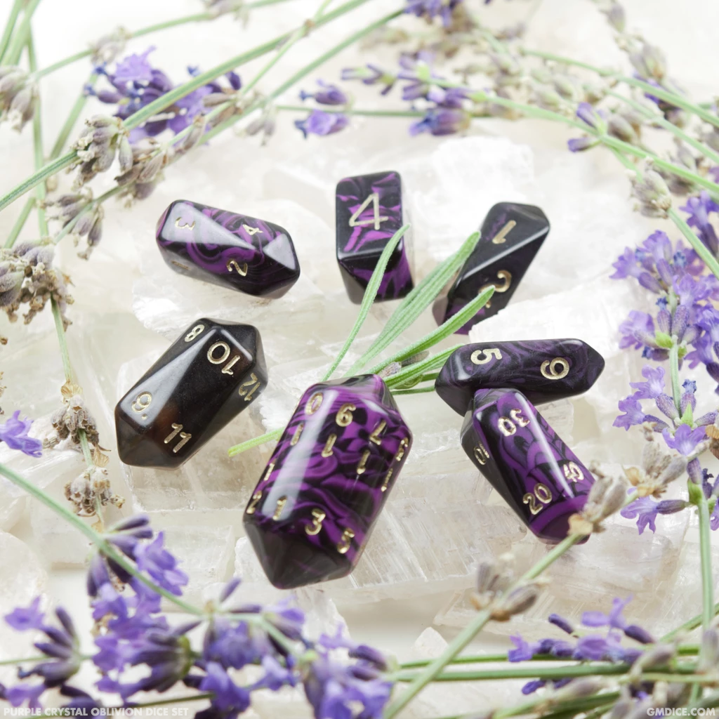 7-piece Set of Crystal Oblivion RPG Dice – GMDICE