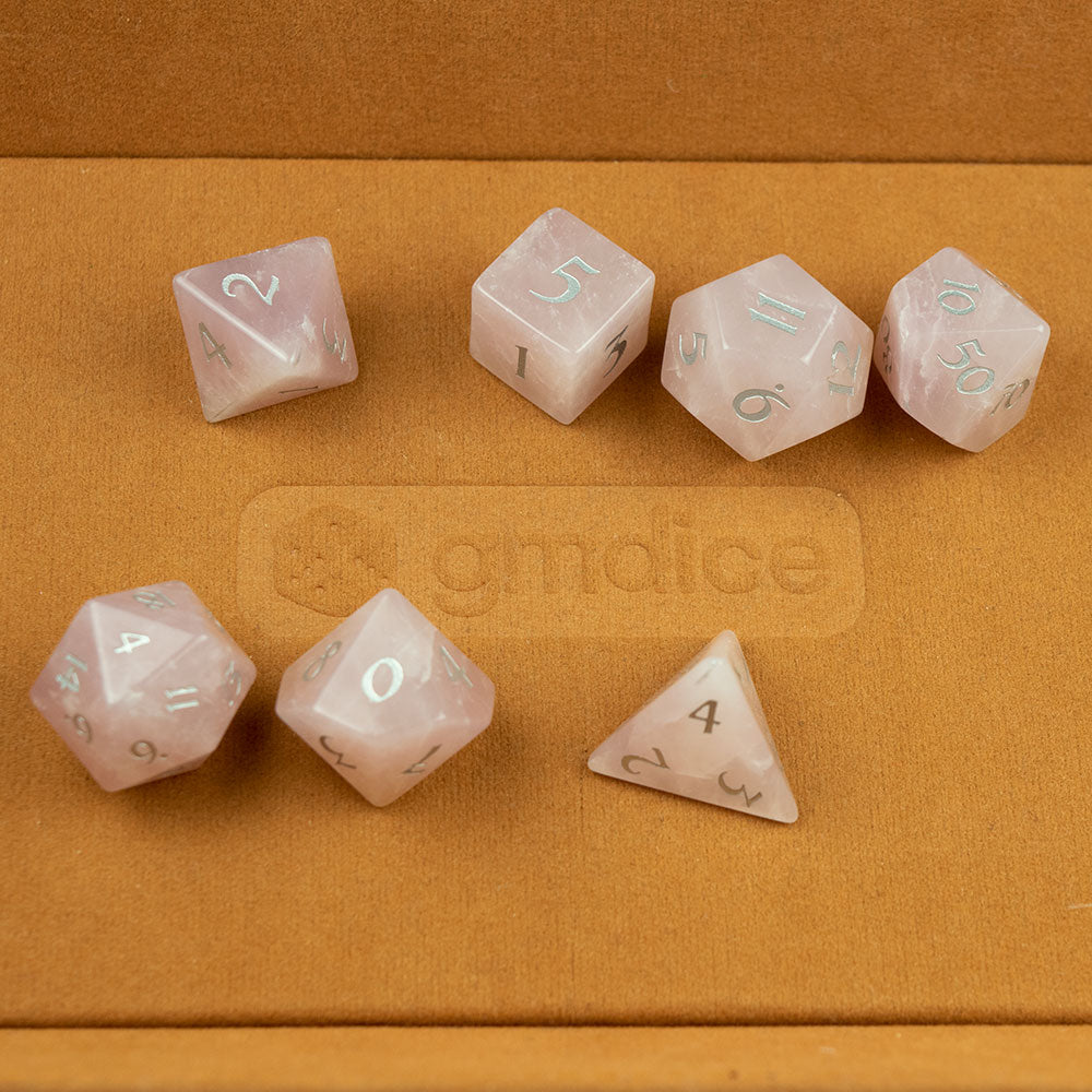 Rose Quartz Dice Set of Healing – GMDICE